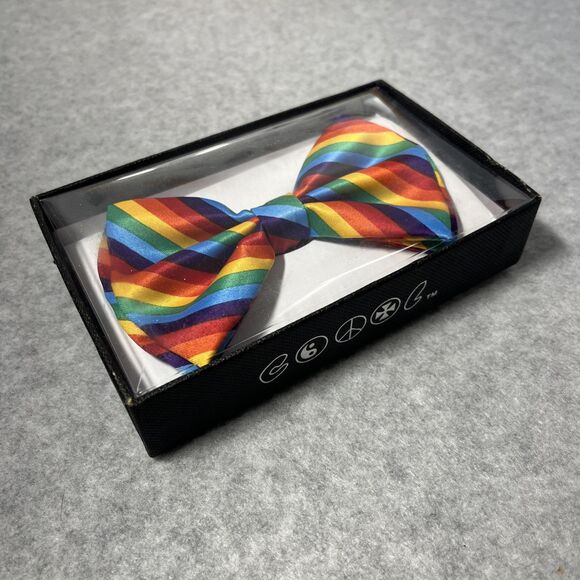 Source Unknown | Accessories | Tuxedo Bow Tie Stripe Gay Pride Rainbow ...